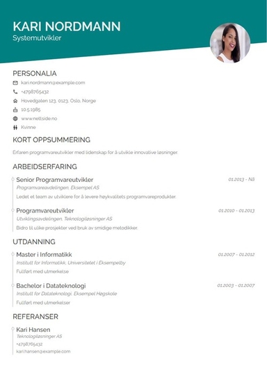Lag din CV med profesjonelle CV-maler | CVProff