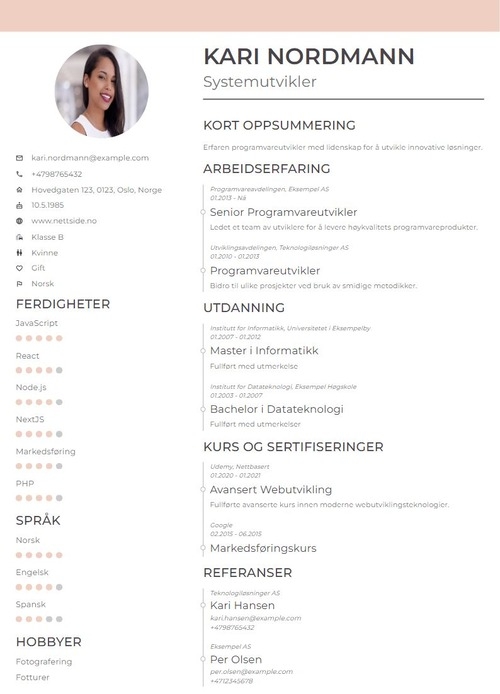 Lag din CV med profesjonelle CV-maler | CVProff